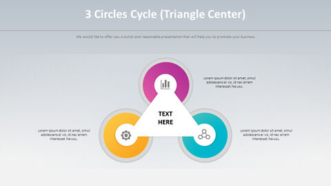 3 Circles Cycle Diagram (Triangle Center)