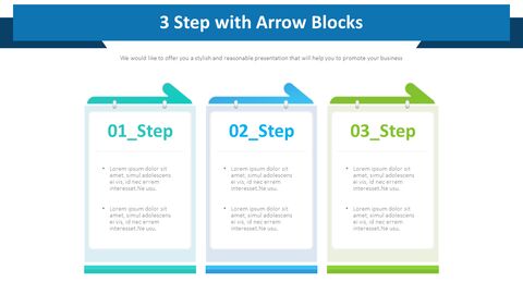 3 Step with Arrow Blocks Diagram