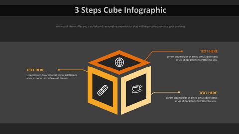 3 Steps Cube Infographic Diagram