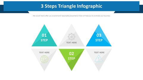 3 Steps Triangle Infographic Diagram|Process
