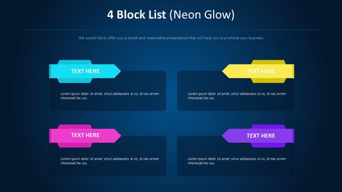 4 Block List Diagram (Neon Glow)|Relationship