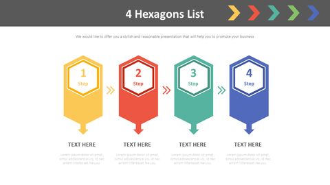 4 Hexagons List Diagram|Process