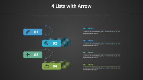 4 Lists with Arrow Diagram