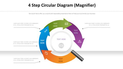 4 Step Circular Diagram (Magnifier)