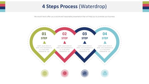 4 Steps Process Diagram (Waterdrop)