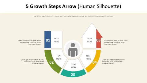 5 Growth Steps Arrow Diagram (Human Silhouette)