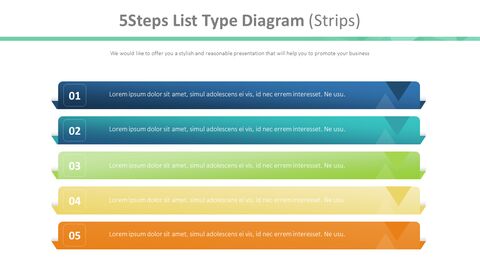 5Steps List Type Diagram (Strips)