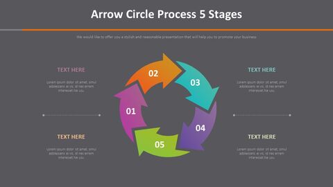Arrow Circle Process 5 Stages Diagram