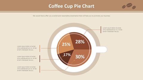 Coffee Cup Pie Chart Diagram