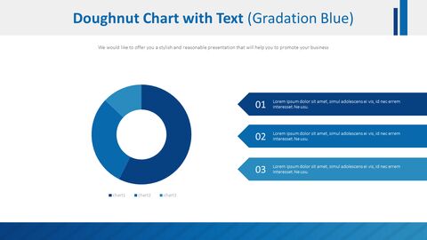 Doughnut Chart with Text (Gradation Blue)