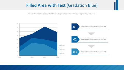 Filled Area with Text (Gradation Blue)