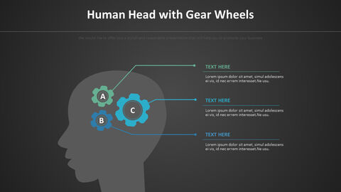 Human Head with Gear Wheels Diagram|Infographics