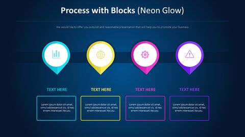 Neon Glow Blocks Free PowerPoint Template: Diagram and Infographic ...