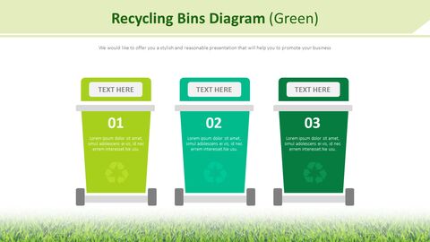 Recycling Bins Diagram (Green)|Infographics
