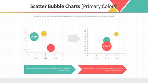 Scatter Bubble Charts (Primary Colors)