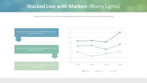 Stacked Line with Markers (Blurry Lights)|Chart