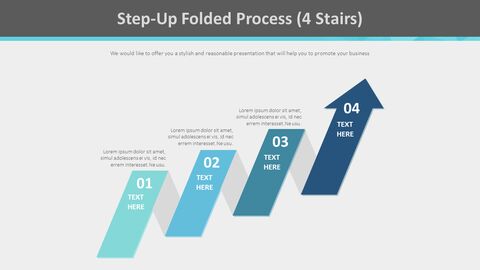 Step-Up Folded Process Diagram (4 Stairs)
