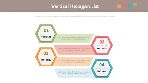 Vertical Hexagon List Diagram