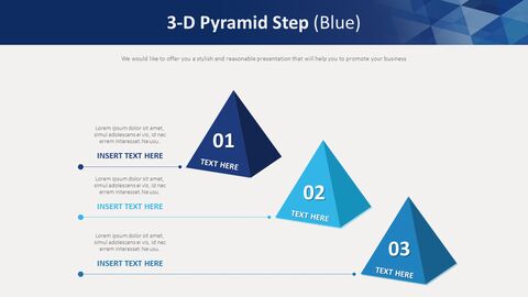 3-D Pyramid Step Diagram (Blue)