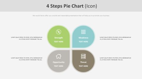 4 Steps Pie Chart Diagram (Icon)