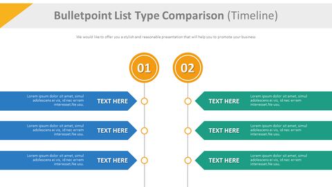 Bulletpoint List Type Comparison Diagram (Timeline)