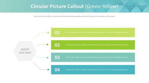 Circular Picture Callout Diagram (Green Yellow)