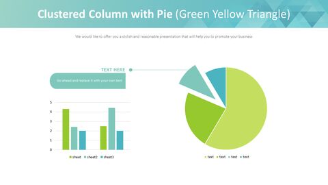 Clustered Column with Pie (Green Yellow Triangle)|Chart