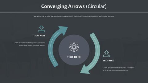 Converging Arrows Diagram (Circular)|Process