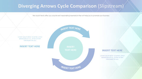 Diverging Arrows Cycle Comparison Diagram (Slipstream)|Process