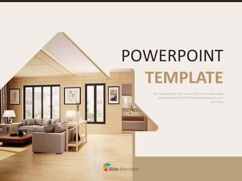 Free Powerpoint Template - Living Room Interior