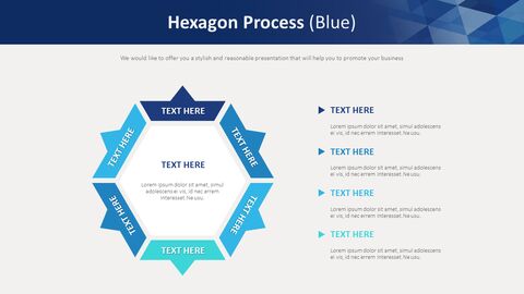 Hexagon Process Diagram (Blue)|List