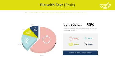 Pie with Text (Fruit)|Chart