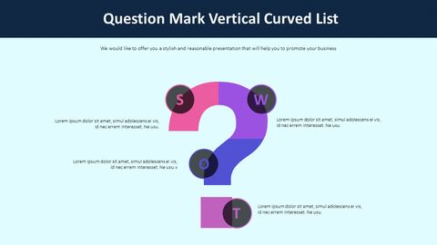 Question Mark Vertical Curved List Diagram