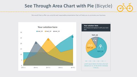 See Through Area Chart with Pie (Bicycle)