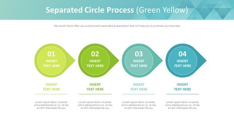 Separated Circle Process Diagram (Green Yellow)