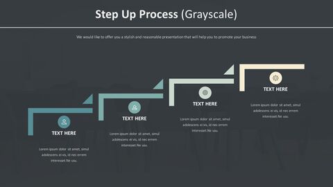 Step Up Process Diagram (Grayscale)
