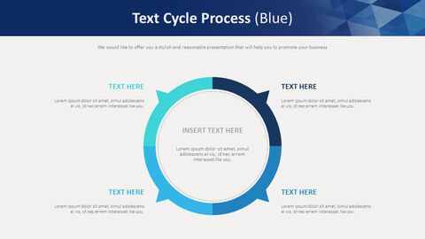 Text Cycle Process Diagram (Blue)
