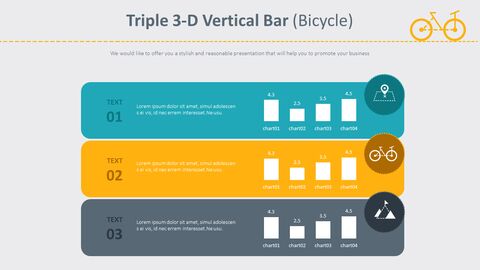 Triple 3-D Vertical Bar (Bicycle)|Column|Chart