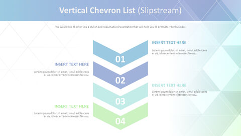 Vertical Seagull List Diagram (Slipstream) Free PowerPoint Template