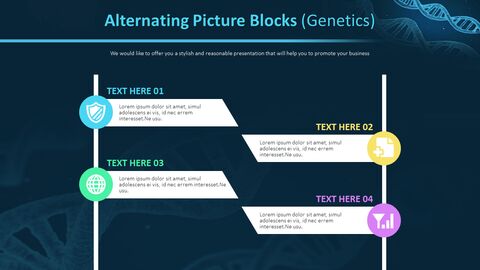 Alternating Photo Block Diagram (Genetics Theme) Free PowerPoint Layout ...