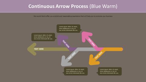 Continuous Arrow Process Diagram (Blue Warm)