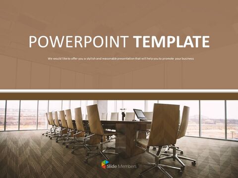 Desks in Conference Room - Free Design Template|PPT|Slides