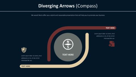 Diverging Arrows Diagram (Compass)