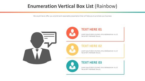 Enumeration Vertical Box List Diagram (Rainbow)