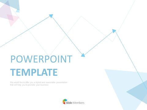 Free Powerpoint Sample - Pastel Blue and Pink Triangle and Lines