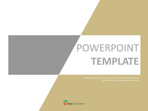 Free Powerpoint Template - Beige Gray Squared Outline