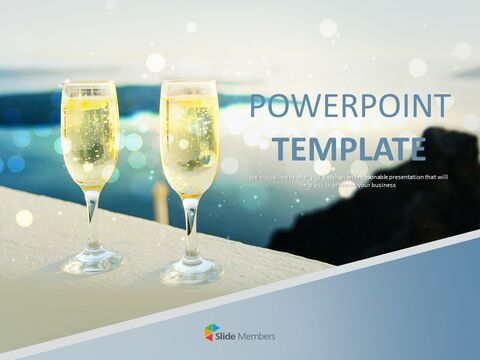 Free Powerpoint Template - Sparkling Wine