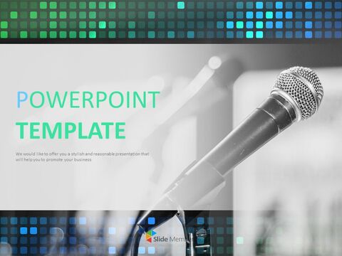 Free PPT Template - Microphone Stand