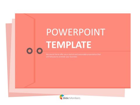 Free PPT Template - Orange Envelopes for Office Use