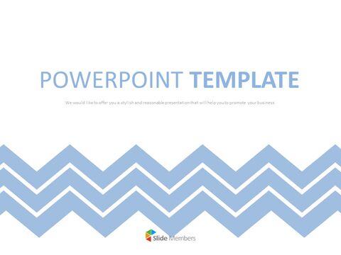 Free PPT Template - Pastel Blue Zigzags